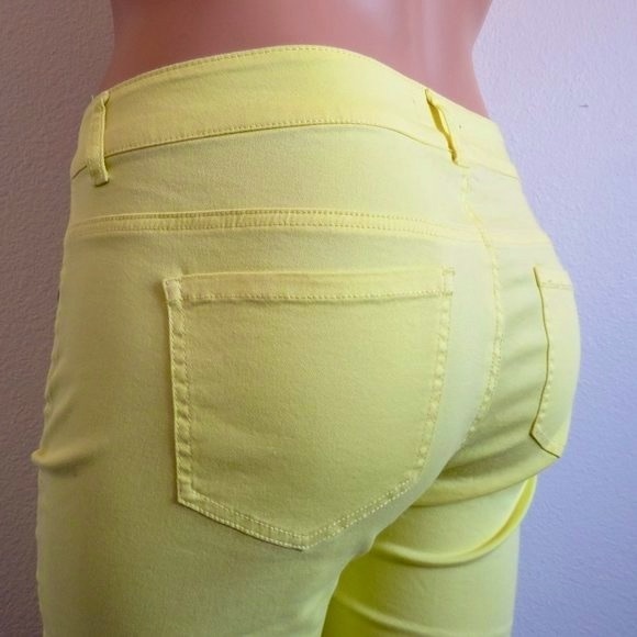 Nova | Jeans | Nova Jeans Womens Capri Cropped Stretch Yellow Denim ...